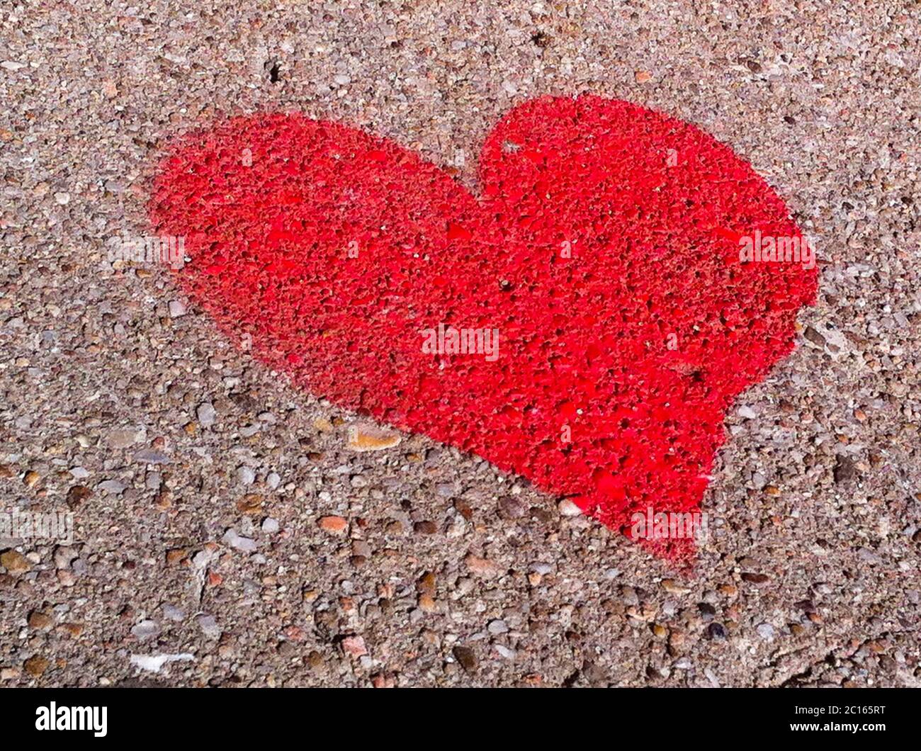 Red heart painted of the ground, Lyon, France Stock Photo - Alamy