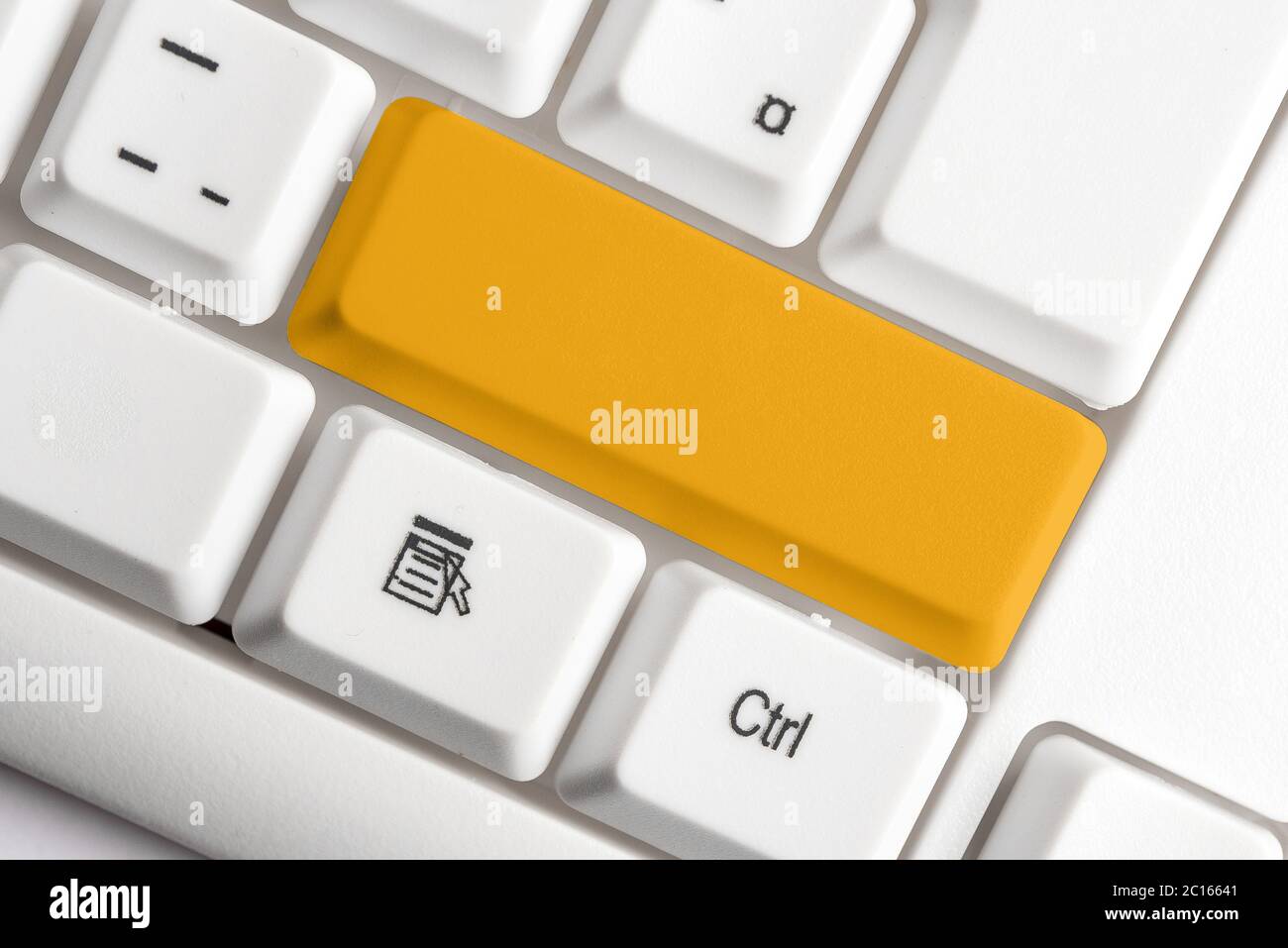 Different Colored Keyboard key With Accessories Arranged On Empty copy ...