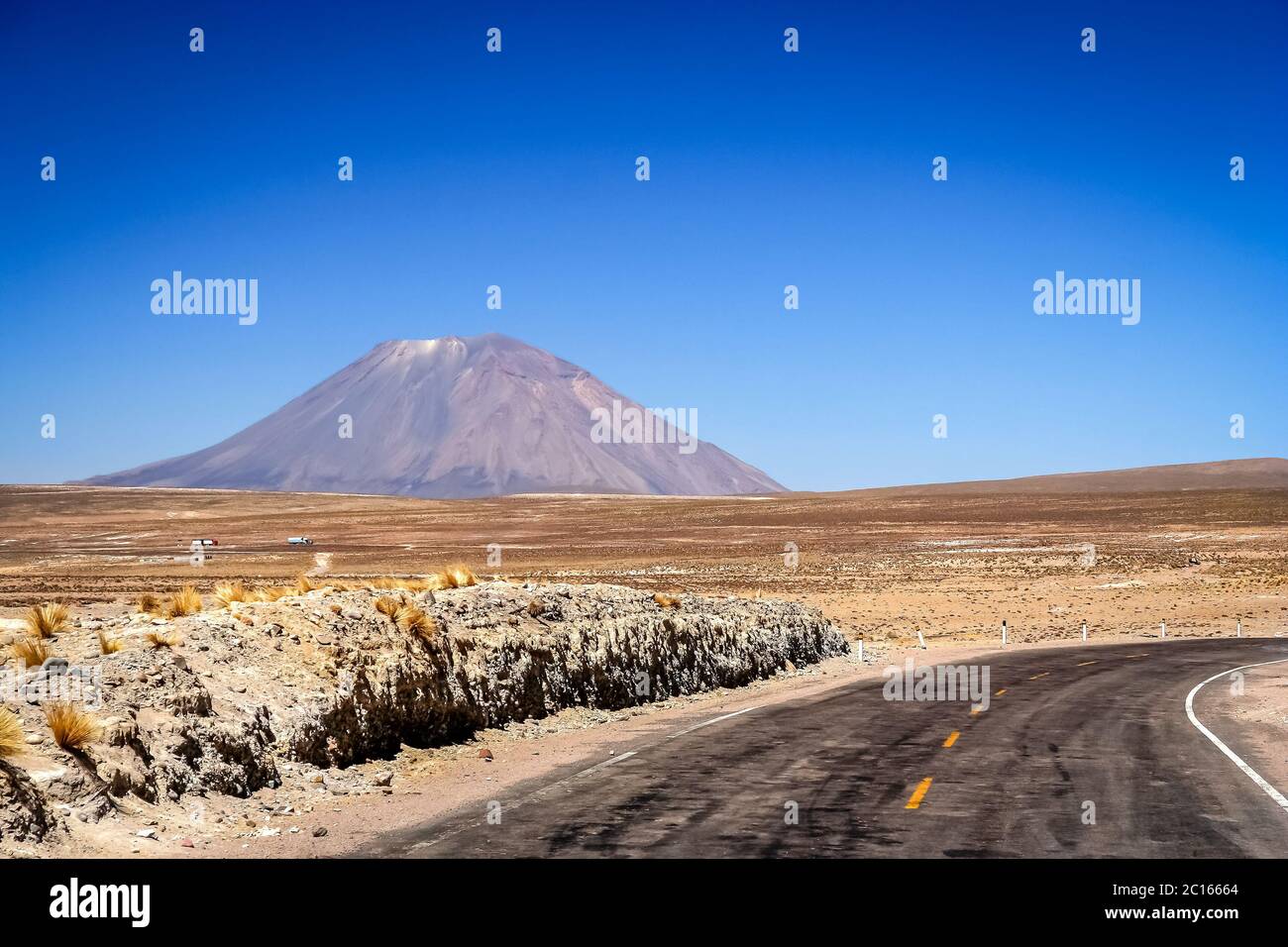 Paved road towards volcano hi-res stock photography and images - Alamy