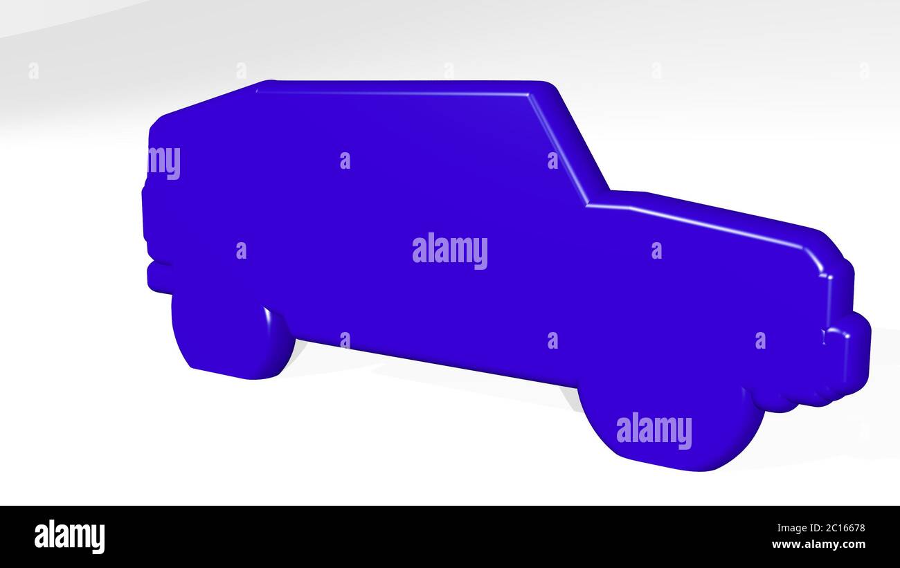 MILITARY CARD on the wall. 3D illustration of metallic sculpture over a ...