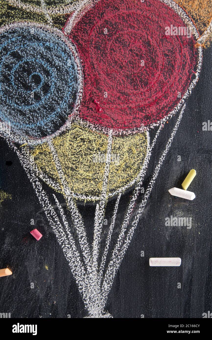 Drawing of colored balloons Stock Photo - Alamy