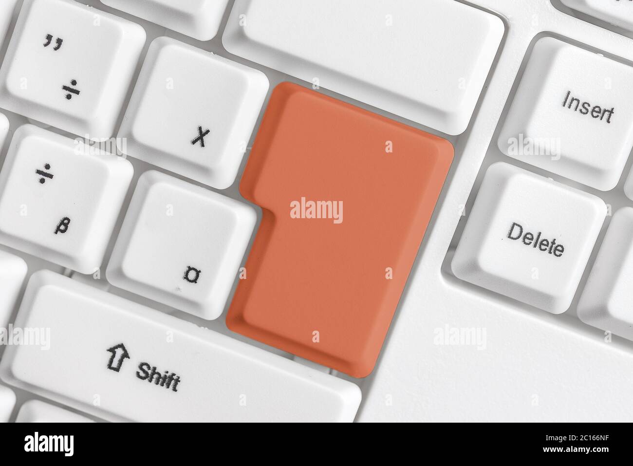 Different Colored Keyboard key With Accessories Arranged On Empty copy ...