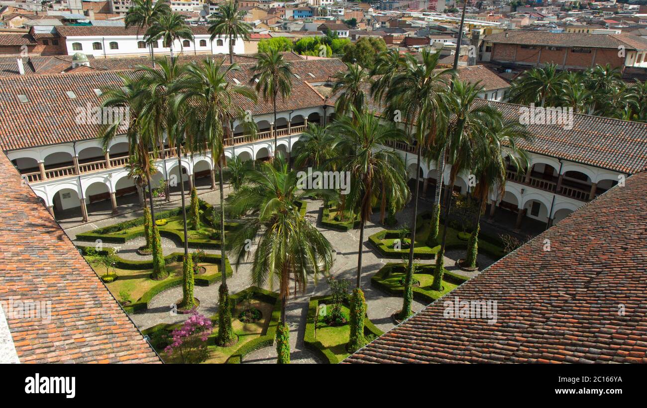 Quito, Pichincha / Ecuador - July 21 2018: Aerial view of the inner ...
