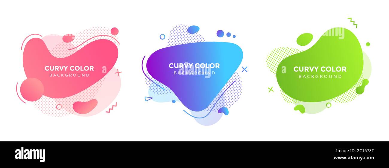 Modern liquid abstract element graphic gradient flat style design fluid ...