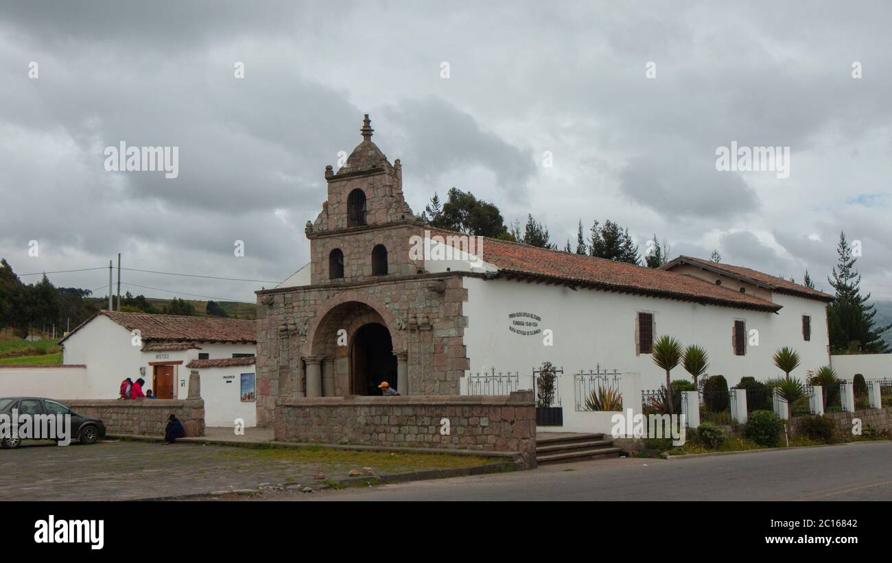Colta, Chimborazo / Ecuador - February 10 2019: Group of indigenous ...
