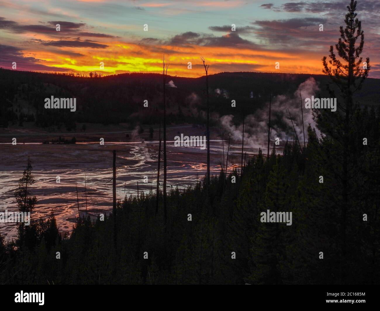 Midway geyser basin geysers grand prismatic spring hi-res stock ...