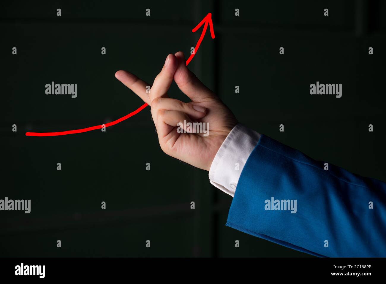 Digital Arrowhead Curve Rising Upward Denoting Growth Development ...
