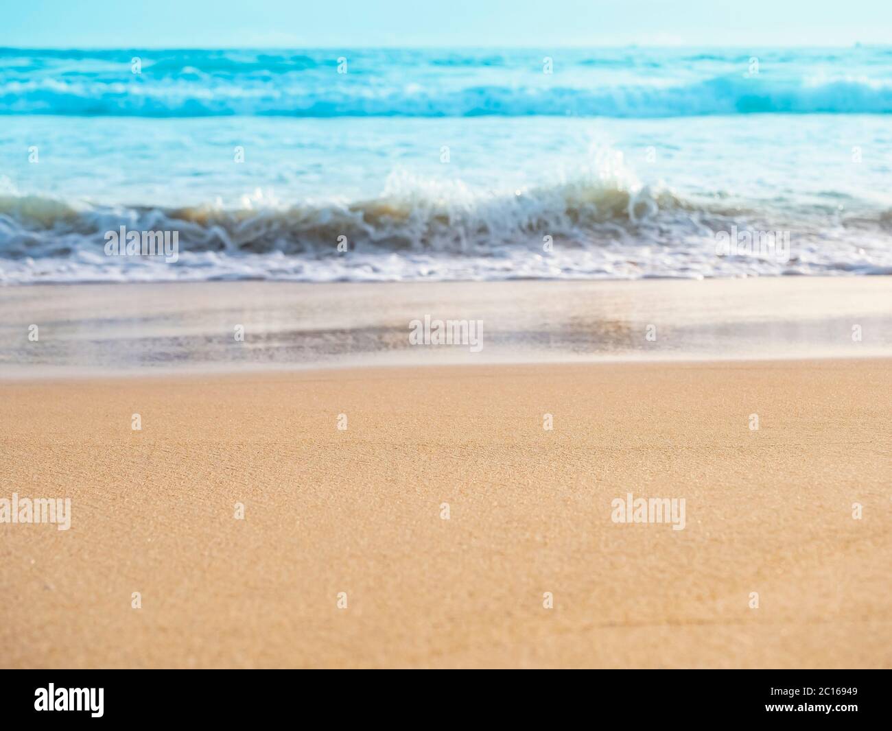 close up sand with wave of sea beach Stock Photo - Alamy