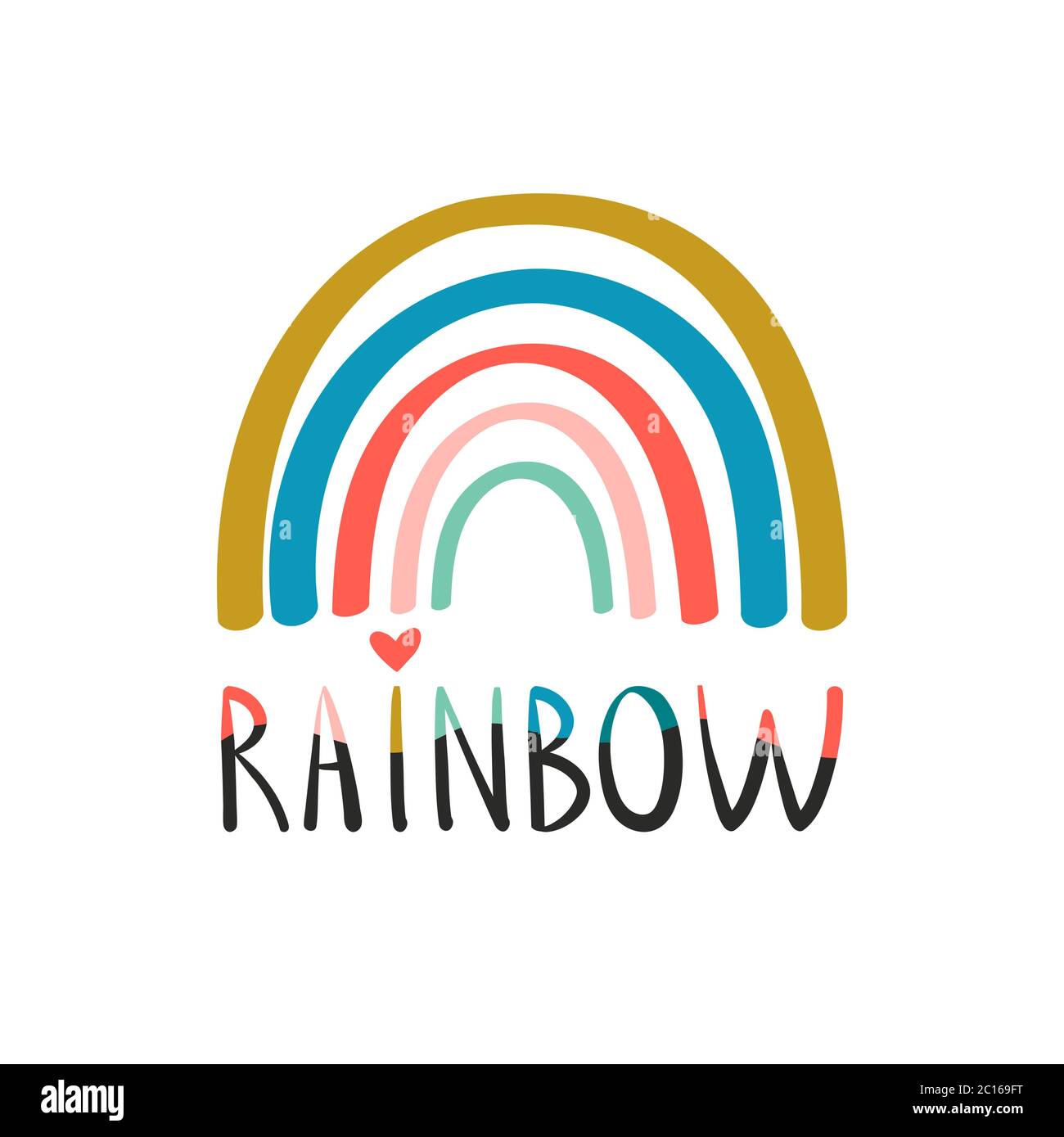 Creative rainbow illustration with lettering. Vector card Stock Vector ...