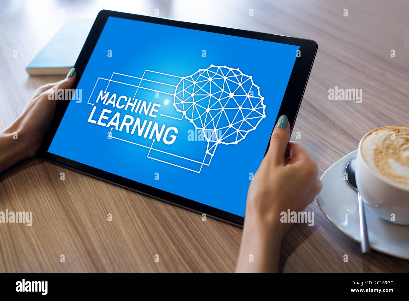 Machine learning, artificial intelligence and smart technology concept ...