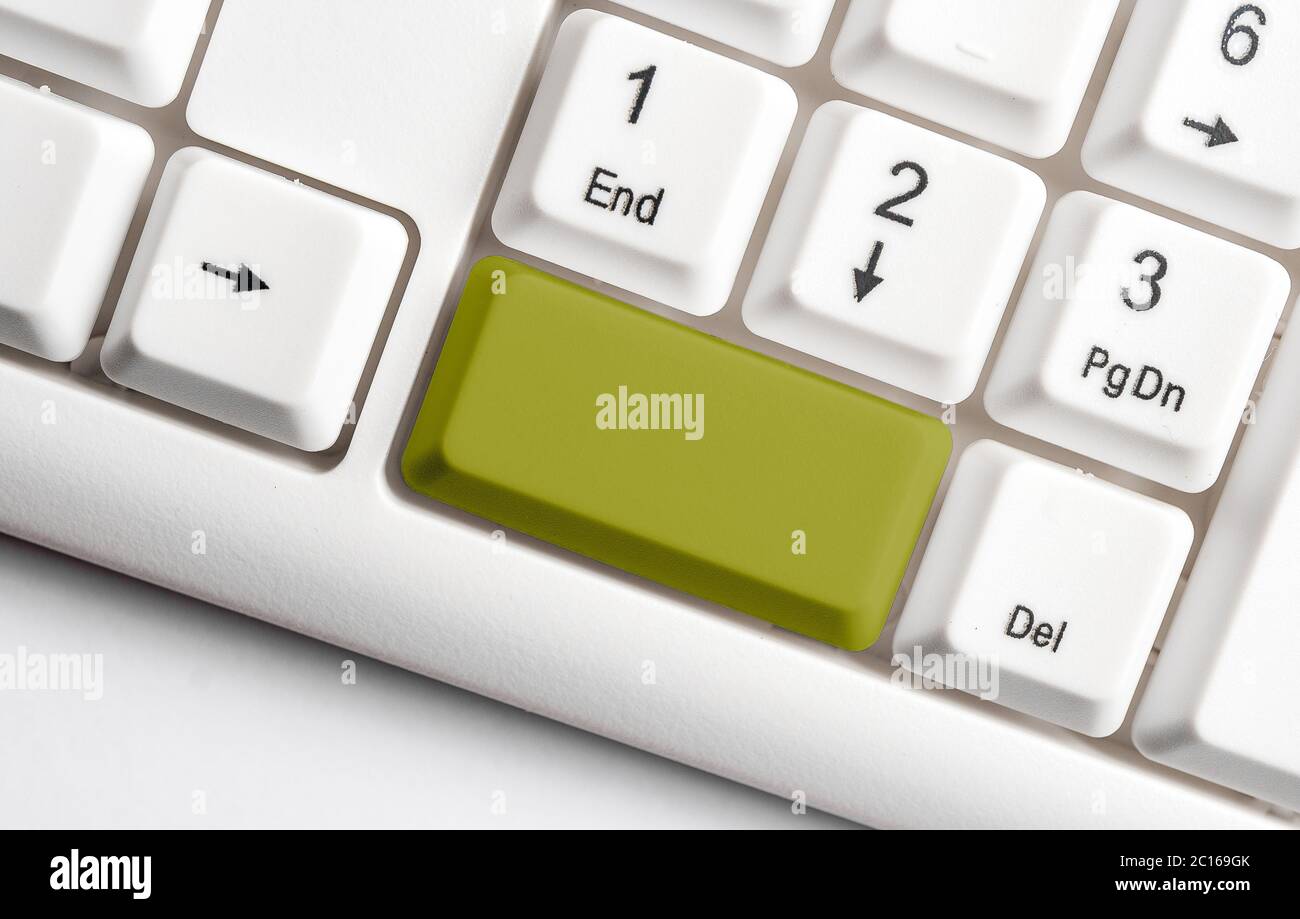 White Pc Keyboard With Empty Note Paper Above White Key Copy Space ...