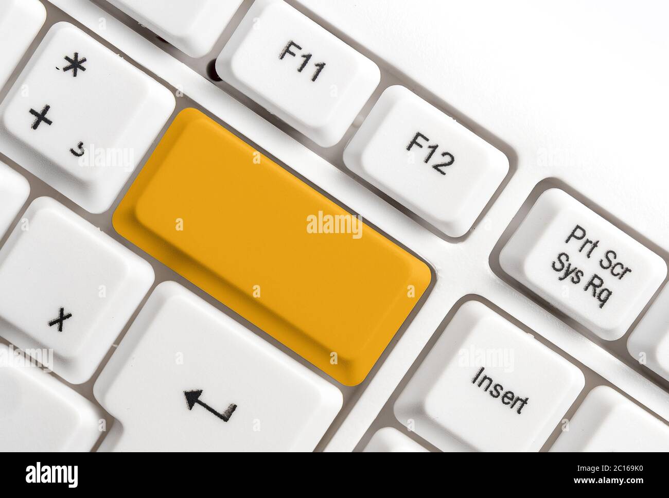 Different Colored Keyboard key With Accessories Arranged On Empty copy ...