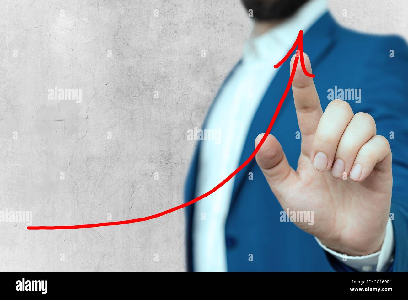 Digital Arrowhead Curve Rising Upward Denoting Growth Development ...