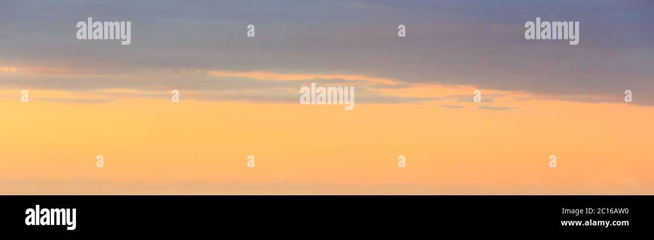 Sunset sky panorama with clouds Stock Photo - Alamy