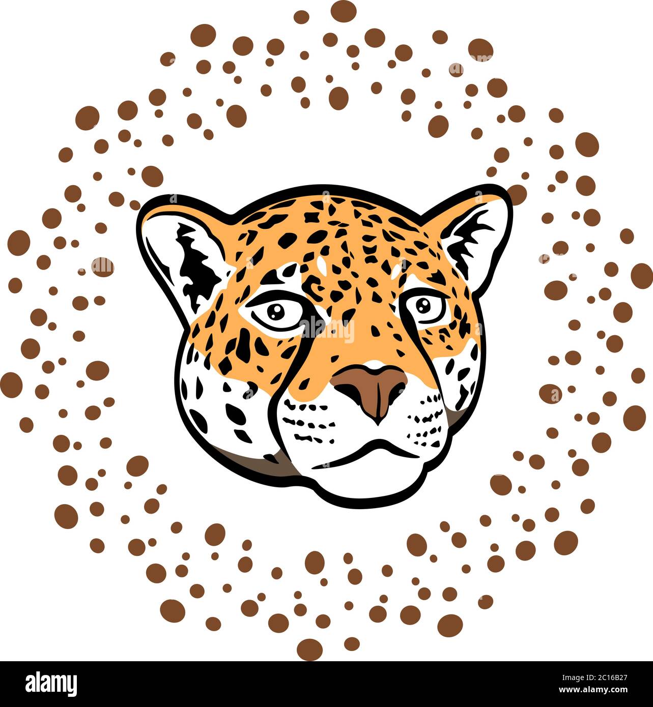 logo with cartoon leopard face on white background Stock Vector Image ...