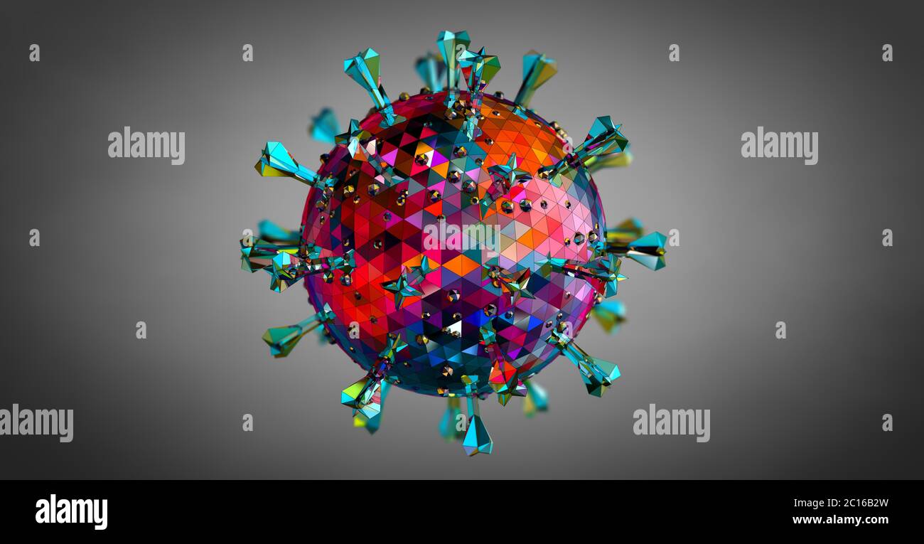 Colorful illustration of a virus cell structure - 3d illustration Stock ...
