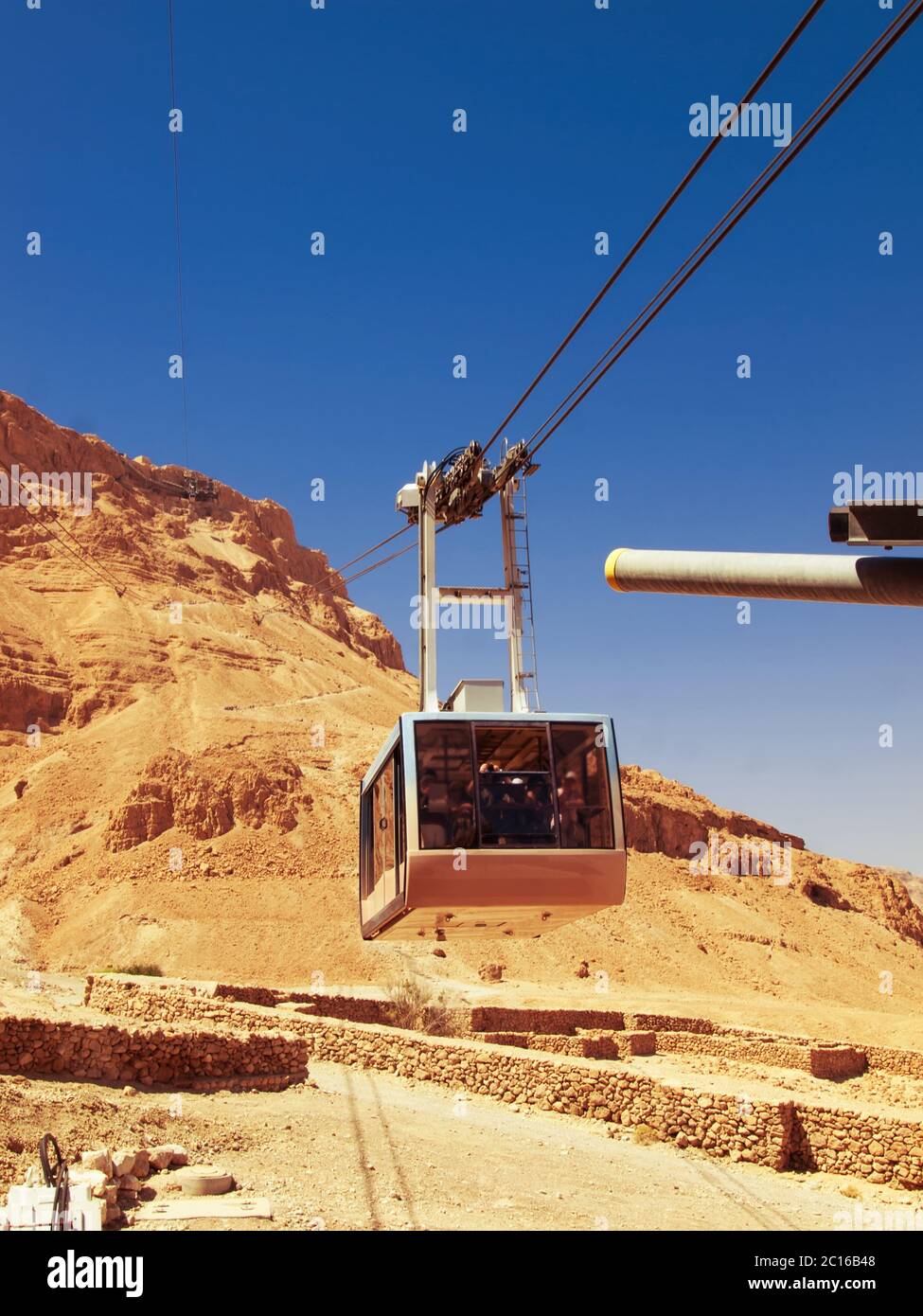 Cable car in fortress Masada, Israel Stock Photo - Alamy