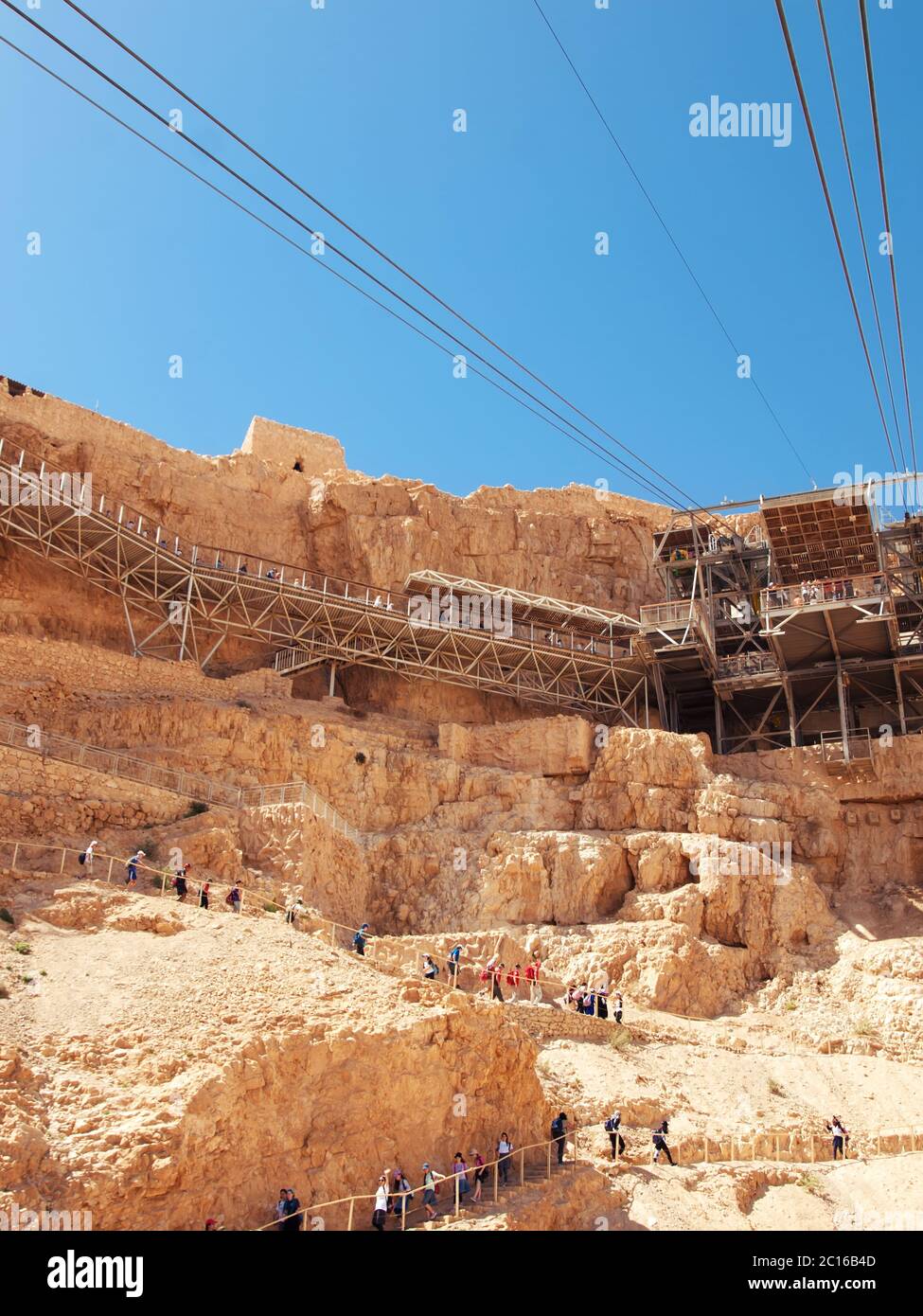 Cable car in fortress Masada, Israel Stock Photo - Alamy