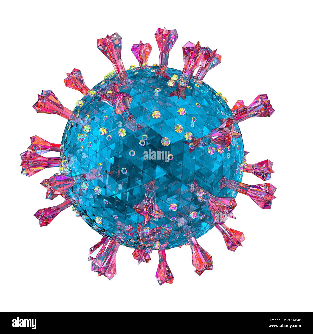 Colorful illustration of a virus cell structure - 3d illustration Stock ...