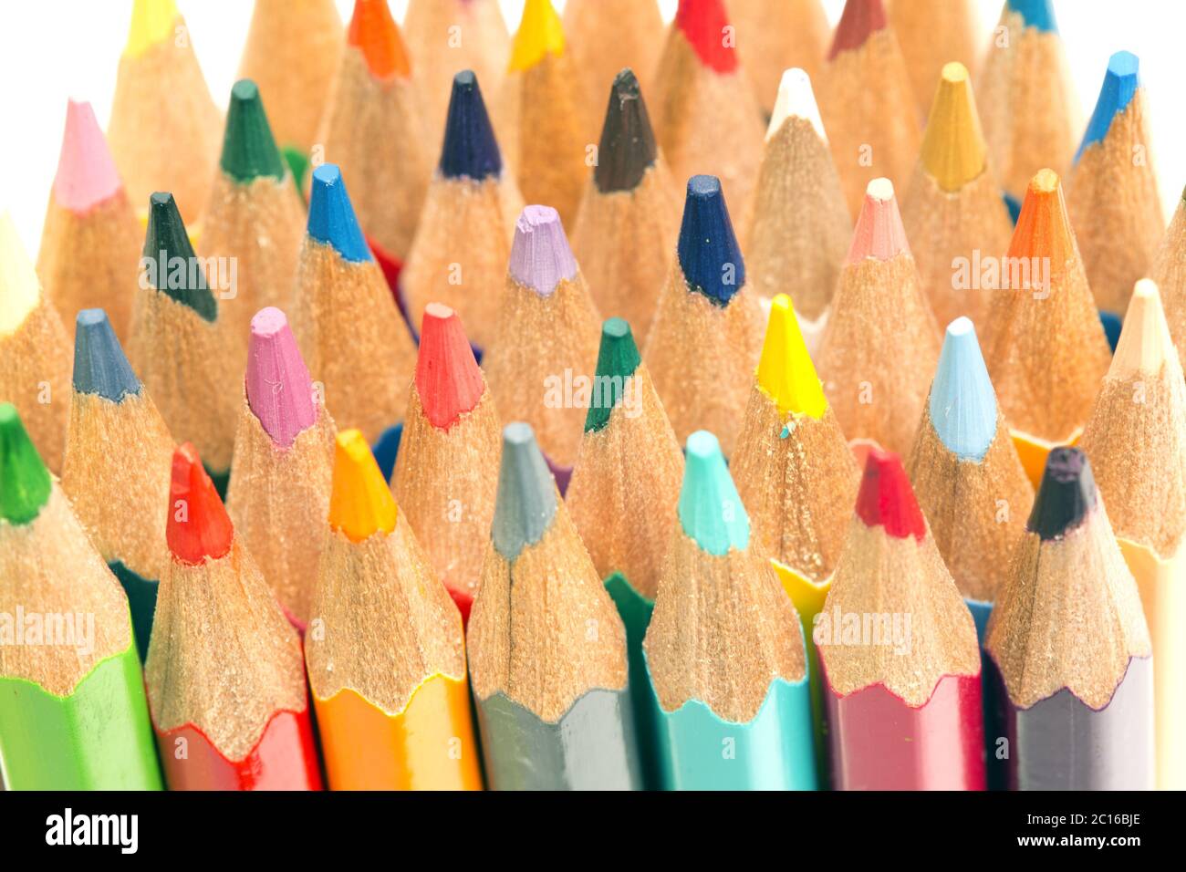 Group pencils yellow orange hi-res stock photography and images - Alamy