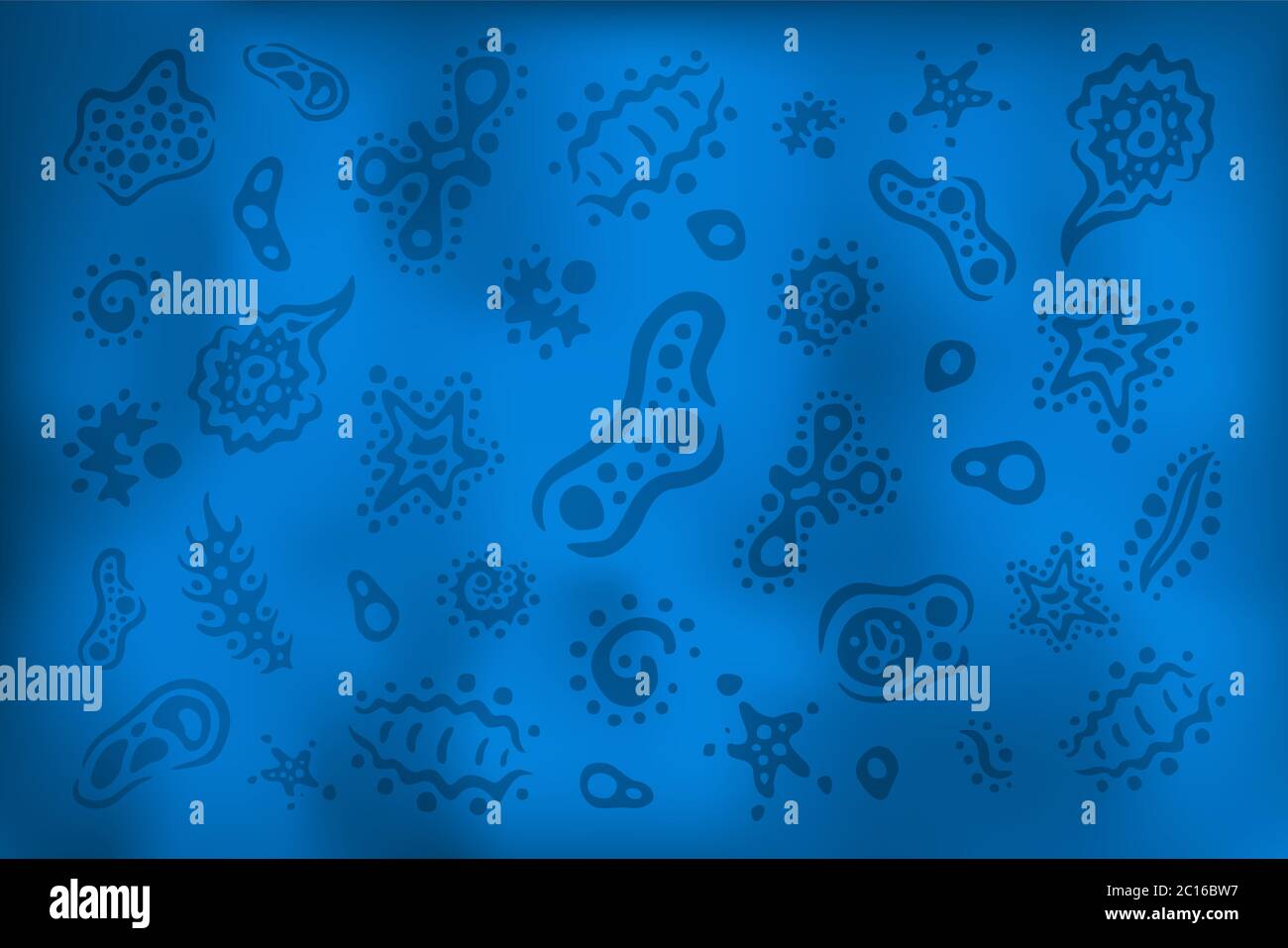 Beautiful abstract vector background with bacteria in blue water Stock ...