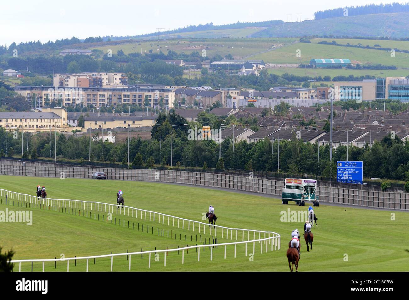 General view of runners and riders at Leopardstown Racecourse Stock ...