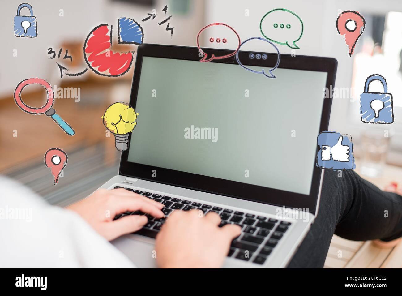 Free Sketch Of Digital Technology Information With Infographic Element ...