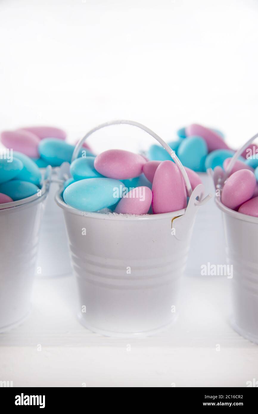 Blue and pink colored candy Stock Photo - Alamy