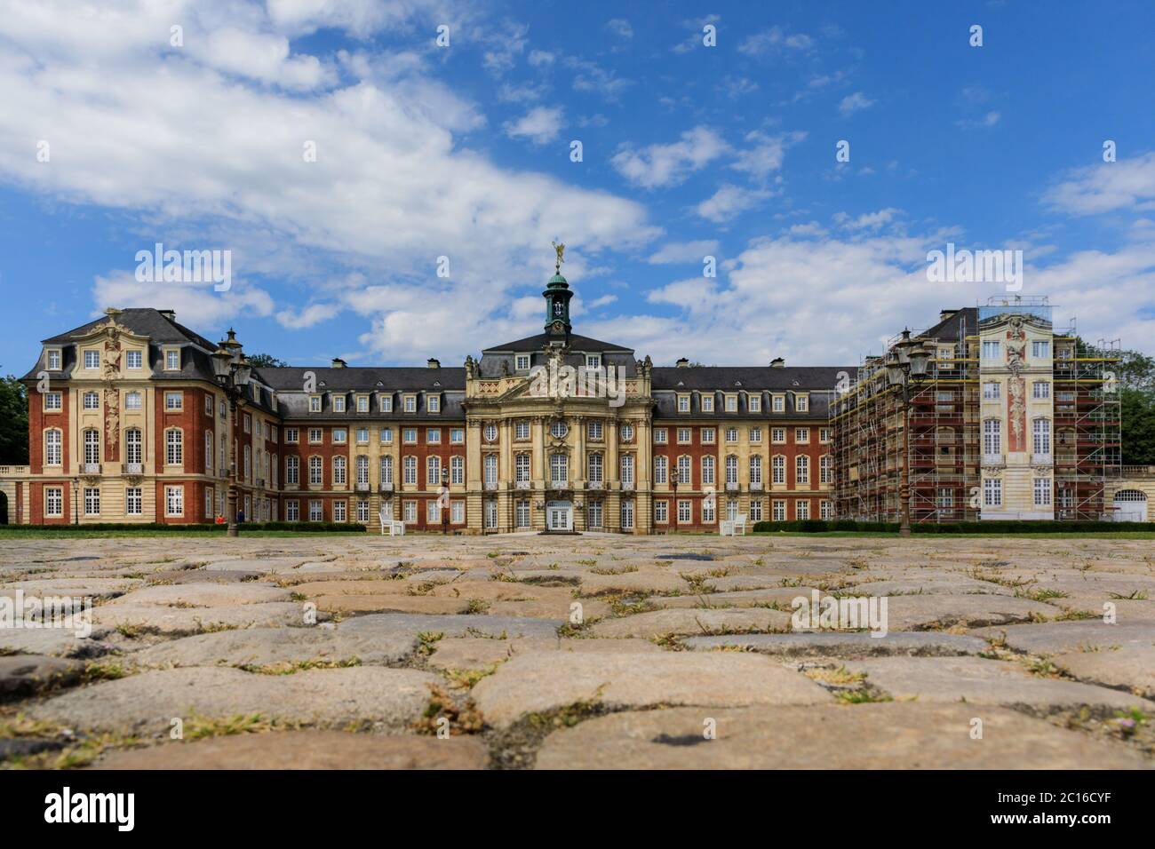 Schloss Muenster or Schloß Münster, front view of the baroque landmark ...
