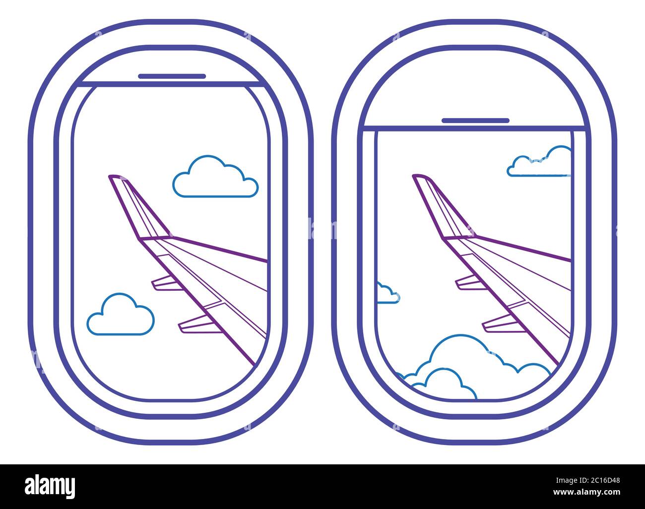 Airplane window icon set with cloudy sky and plane wing view Stock ... Airplane window icon set with cloudy sky and plane wing view Stock ...