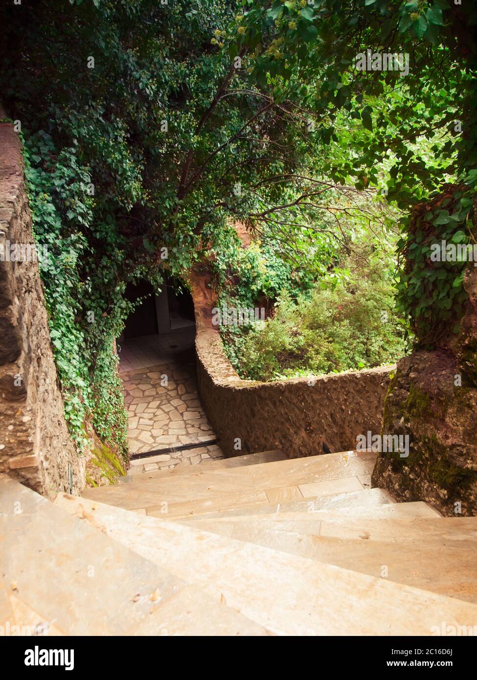 stairs in Holy Monastery Roussano, Meteora, Greece Thessaly Stock Photo ...