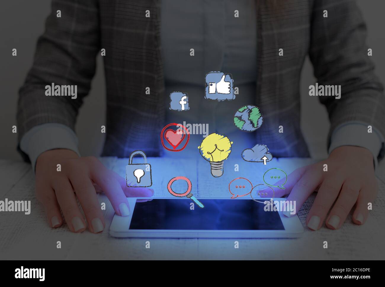 Free Sketch Of Digital Technology Information With Infographic Element ...