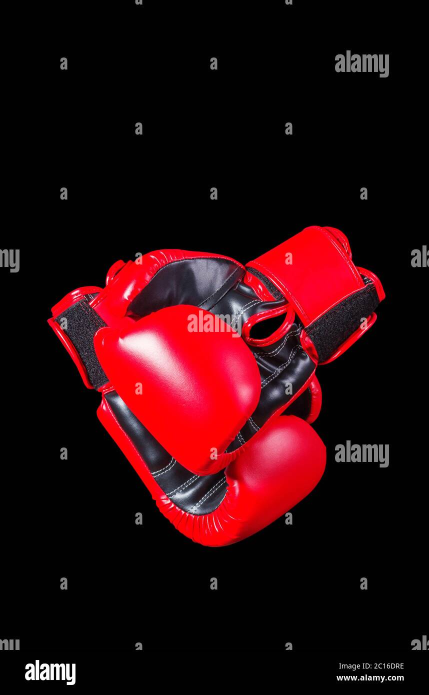 boxing gloves on black background Stock Photo - Alamy