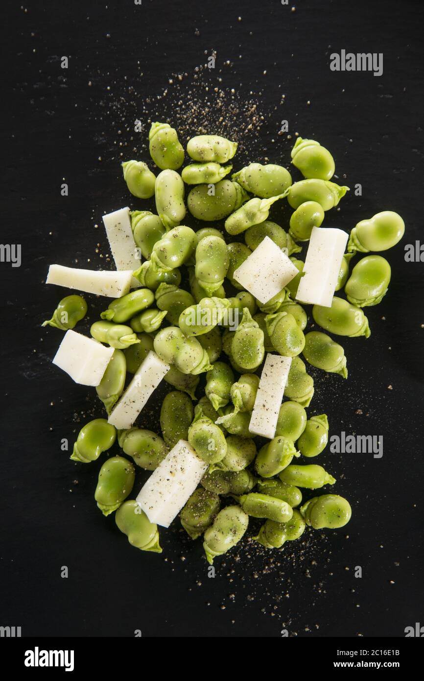 Pods with cheese Stock Photo - Alamy