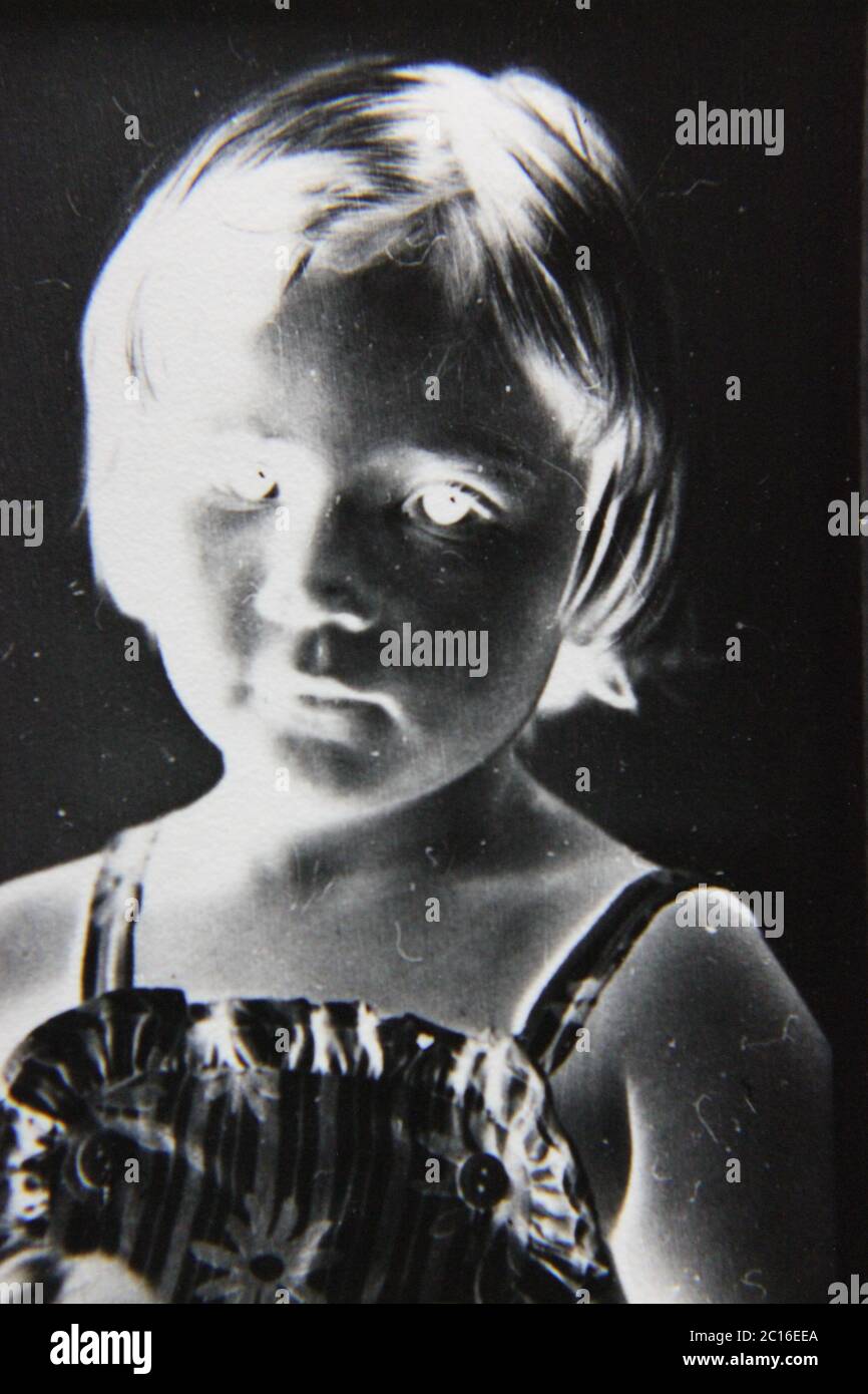 Fine 70s vintage black and white extreme photography of a young ghostly ...