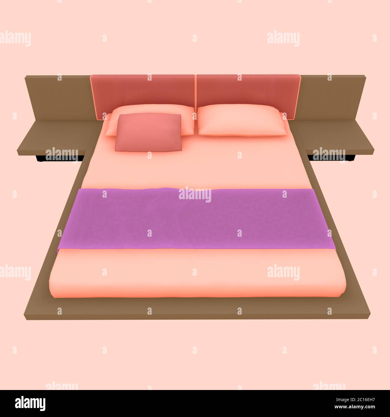 Modern Bedroom interior, Bed. 3d render Stock Photo - Alamy