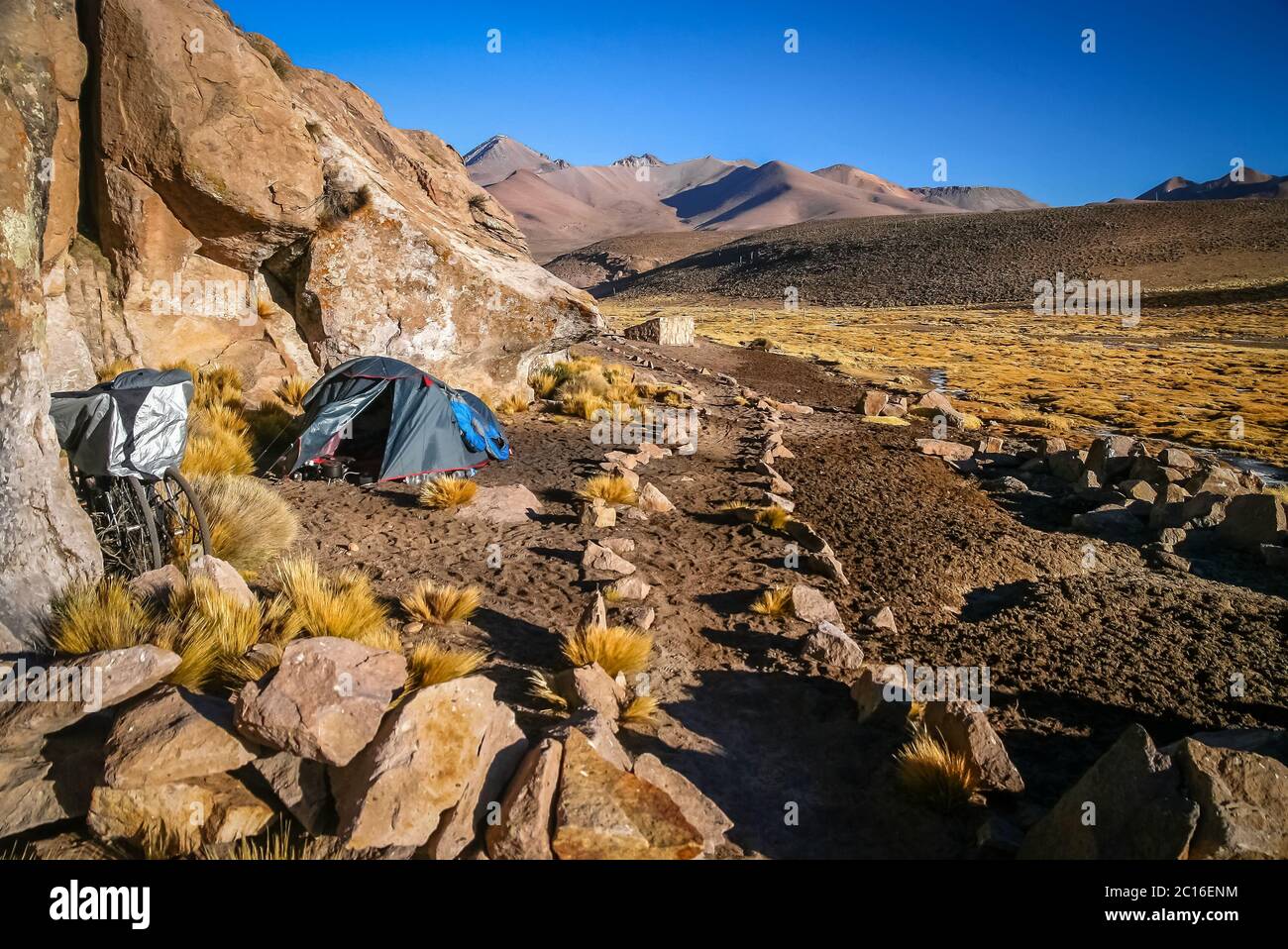 Camping among rocks Stock Photo - Alamy