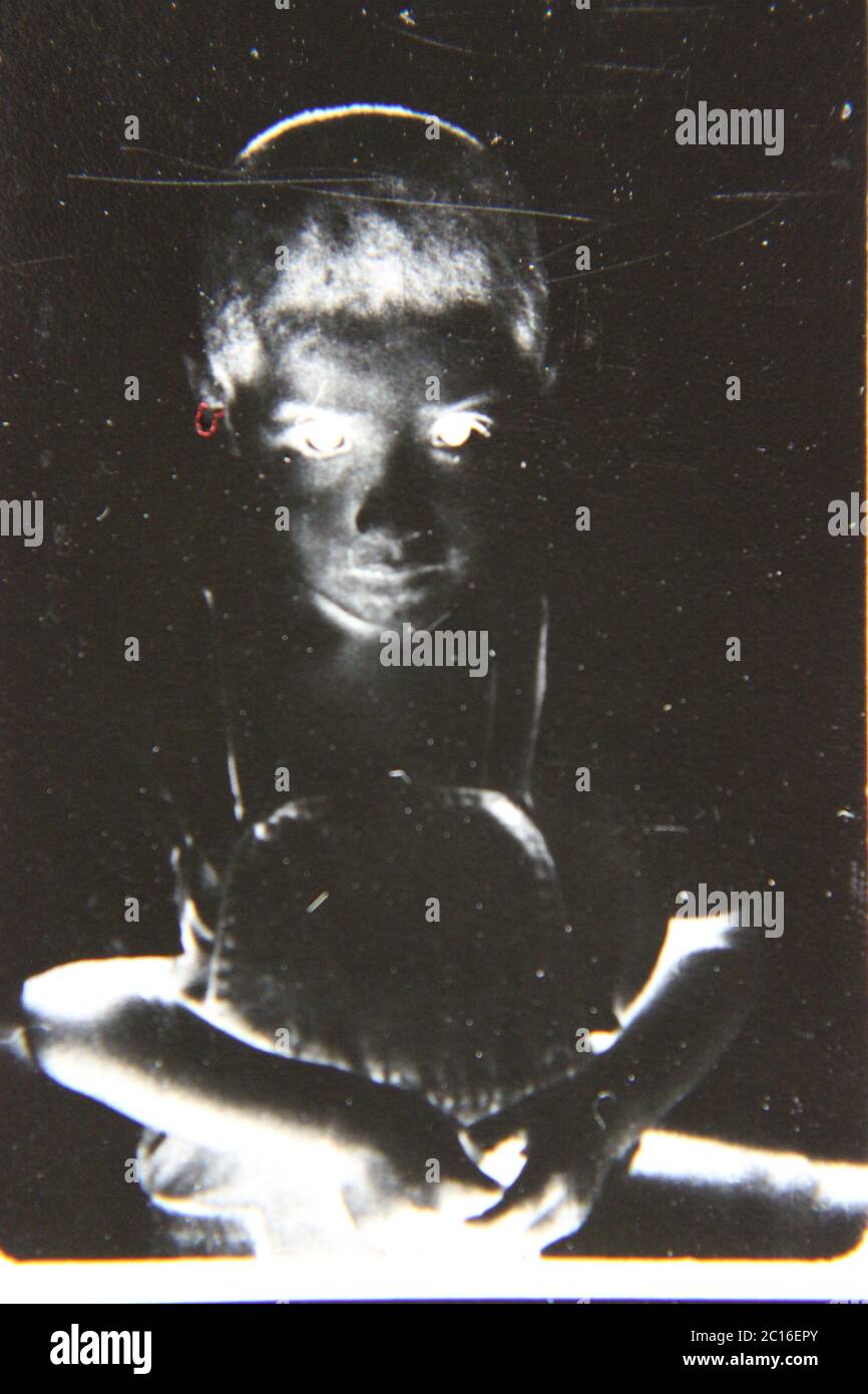 Fine 70s vintage black and white extreme photography of a young ghostly ...