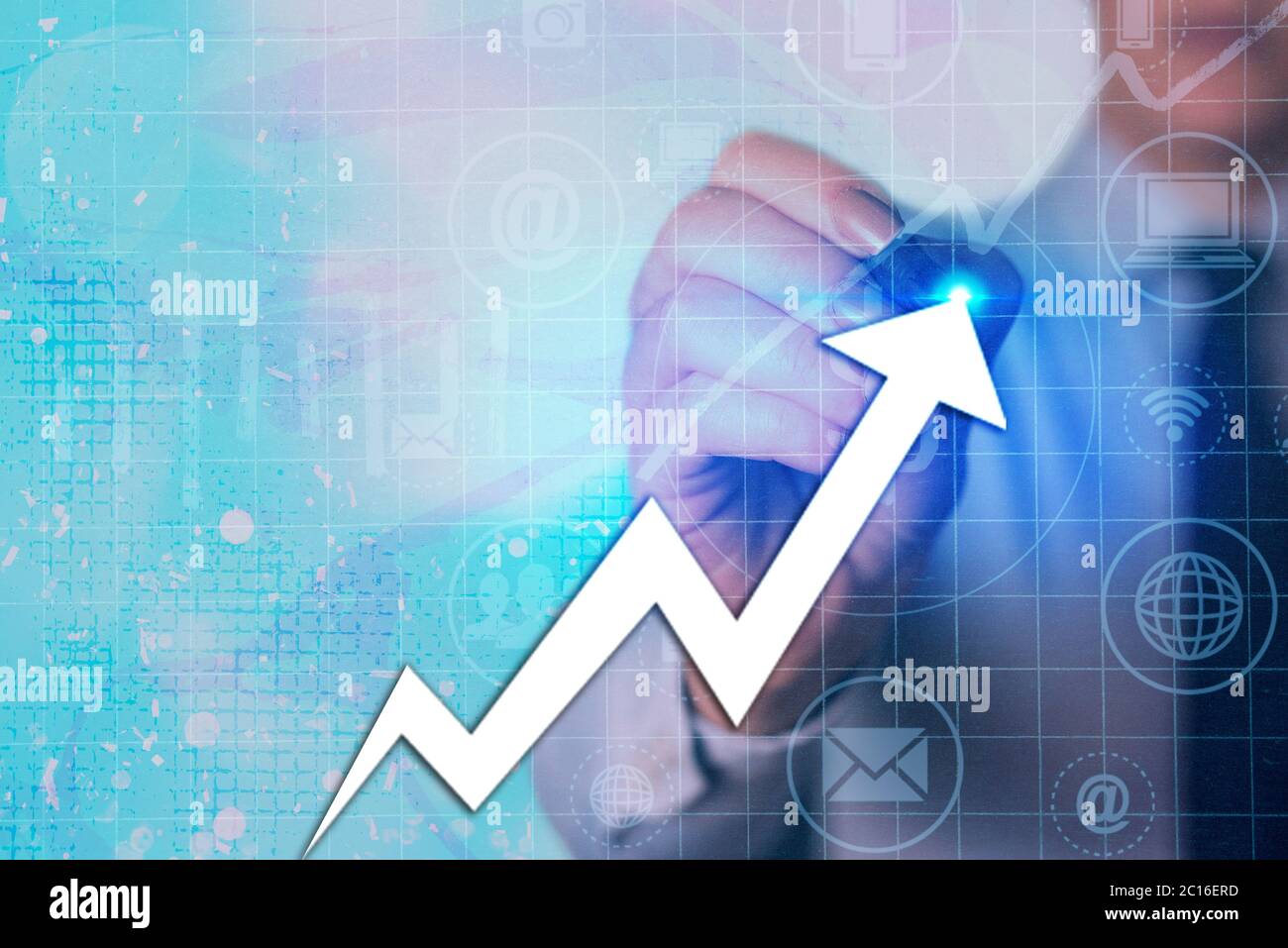 Arrow Symbol Going Upward Denoting Points Showing Significant ...