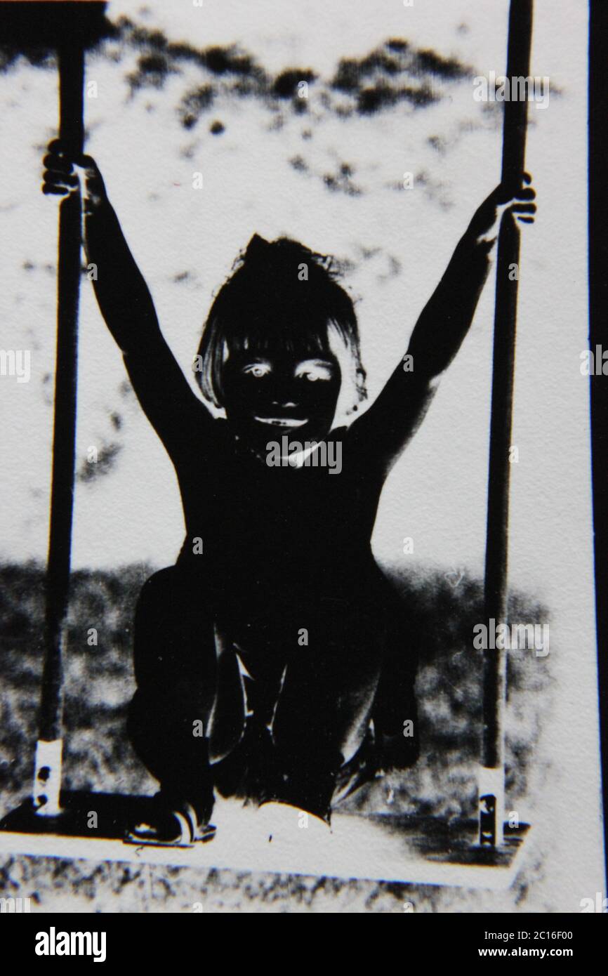 Fine 70s vintage black and white extreme photography of a young ghostly ...