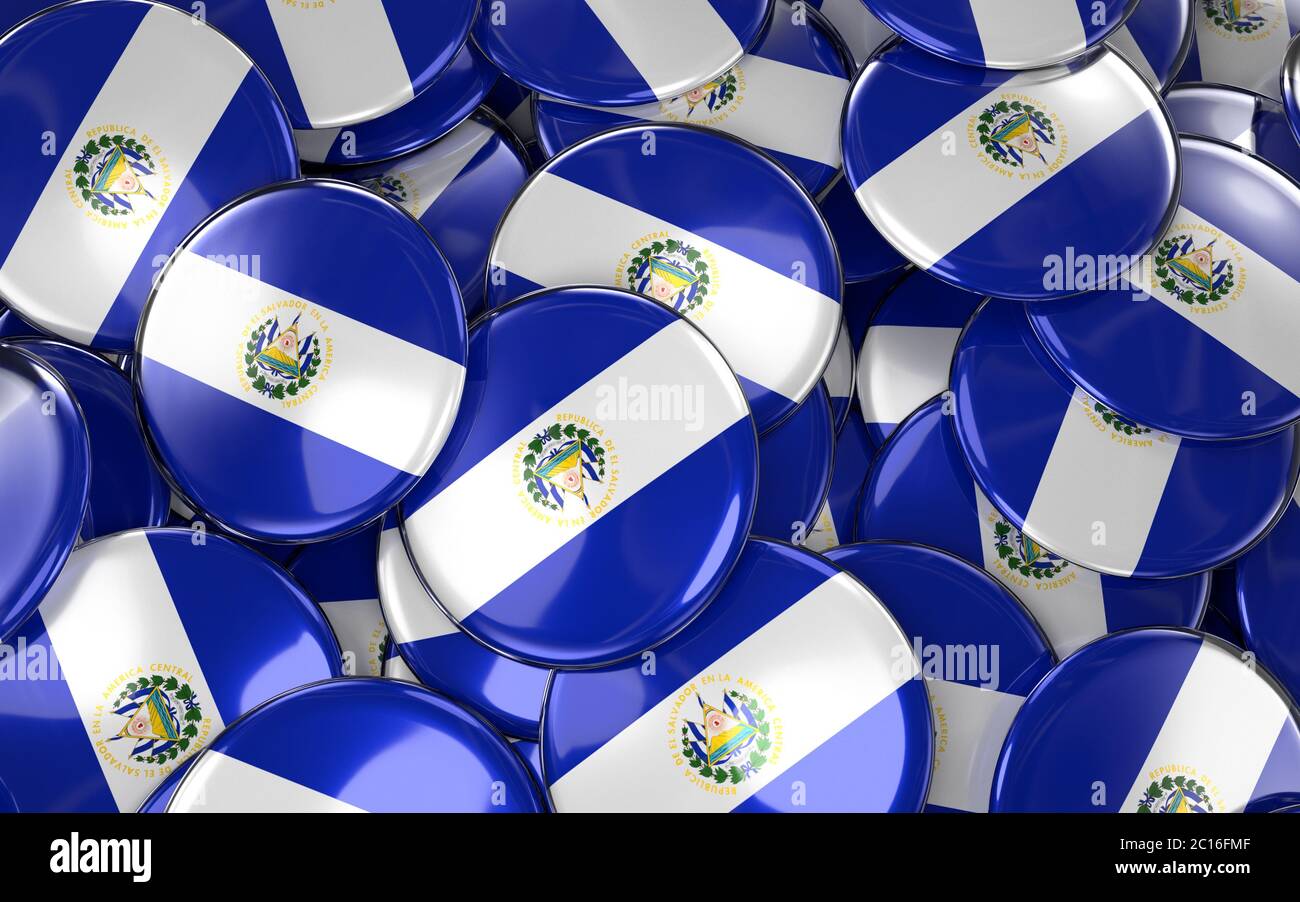 Salvador Badges Background - Pile of Salvadoran Flag Buttons Stock ...