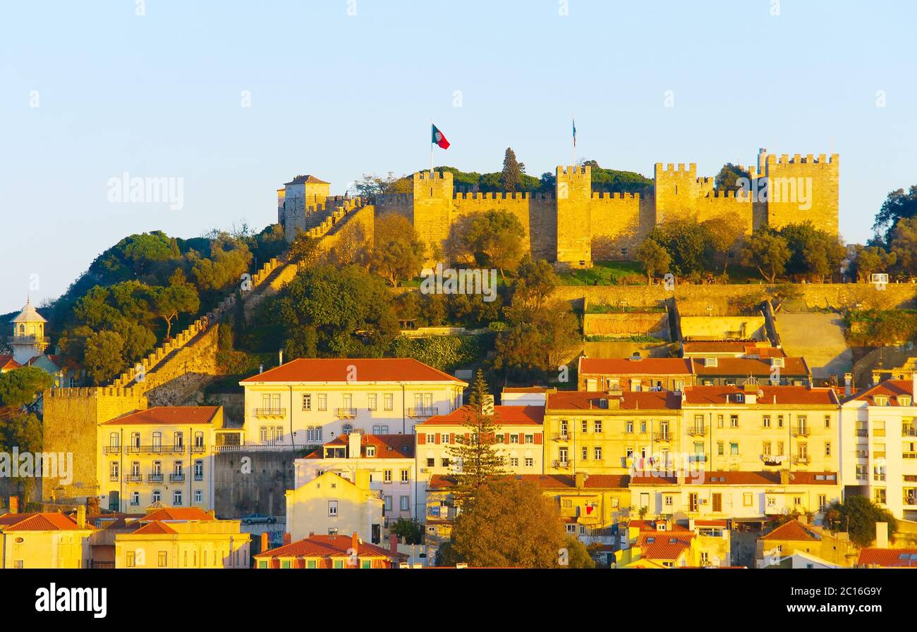 Lisbon top view sunset hi-res stock photography and images - Alamy