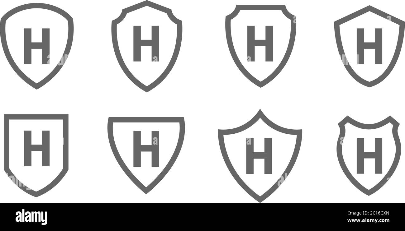 letter H on the shield logo icon template Stock Vector Image & Art - Alamy
