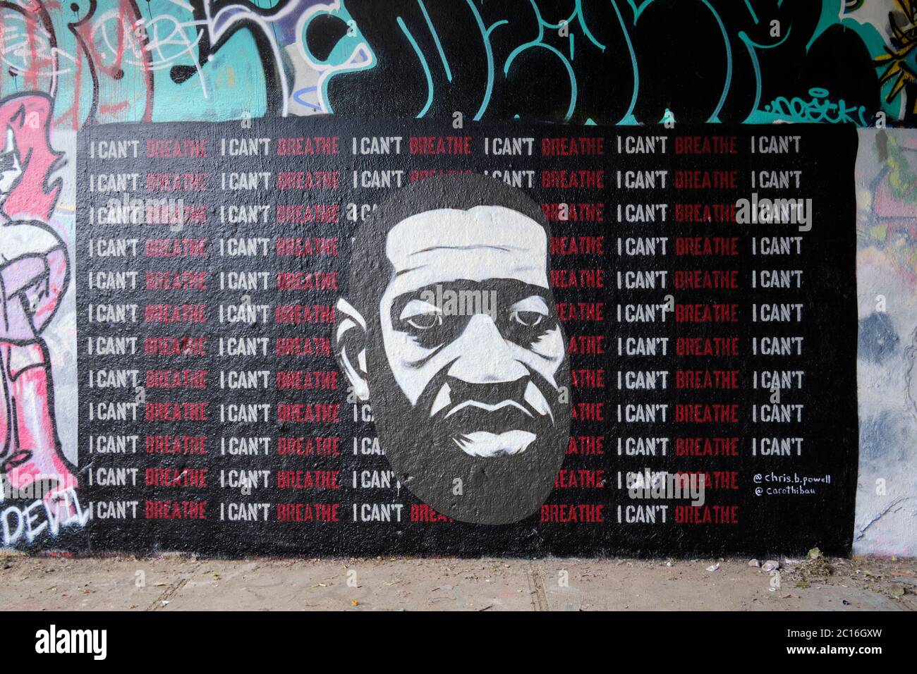 George floyd wall graffiti mural hi-res stock photography and images ...