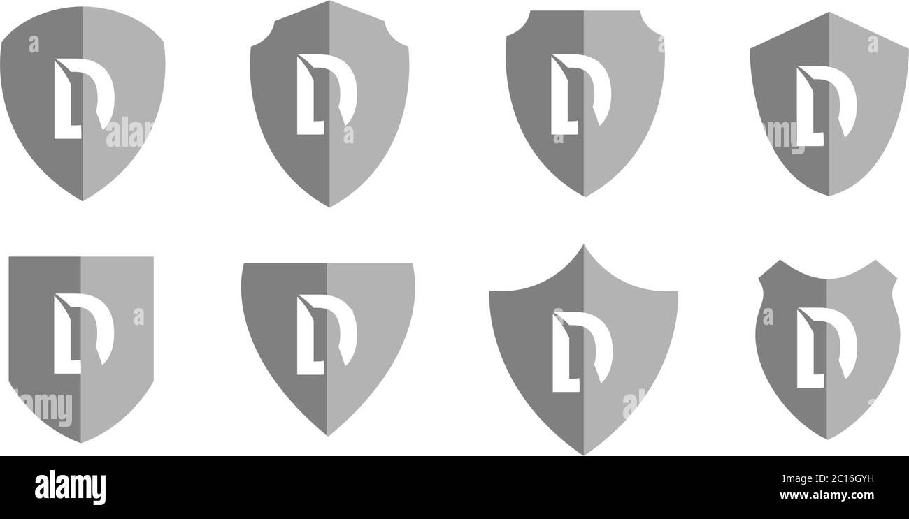 letter D on the shield logo icon template Stock Vector Image & Art - Alamy