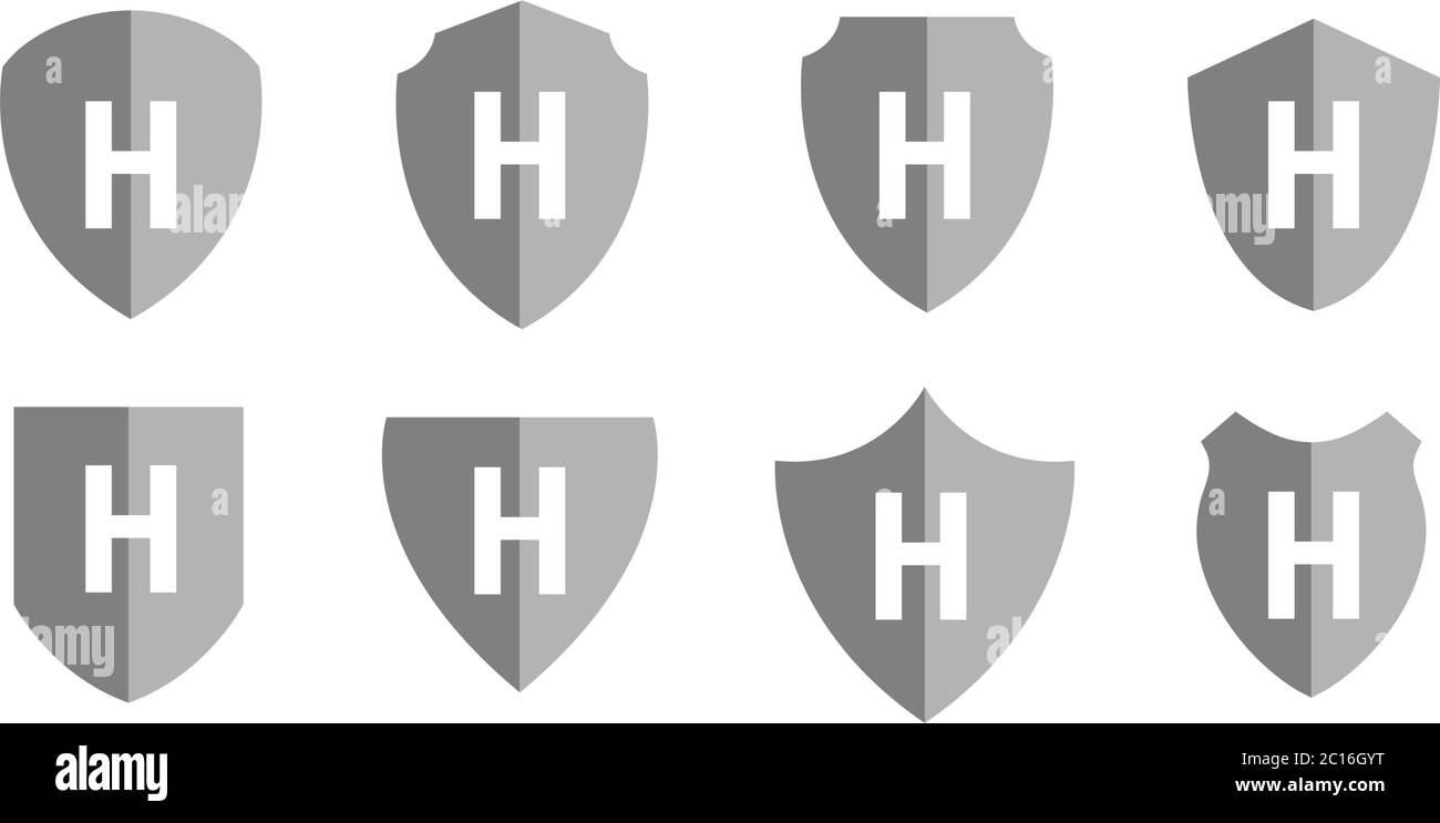 letter H on the shield logo icon template Stock Vector Image & Art - Alamy