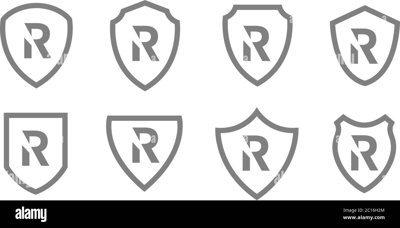 letter R on the shield logo icon template Stock Vector Image & Art - Alamy
