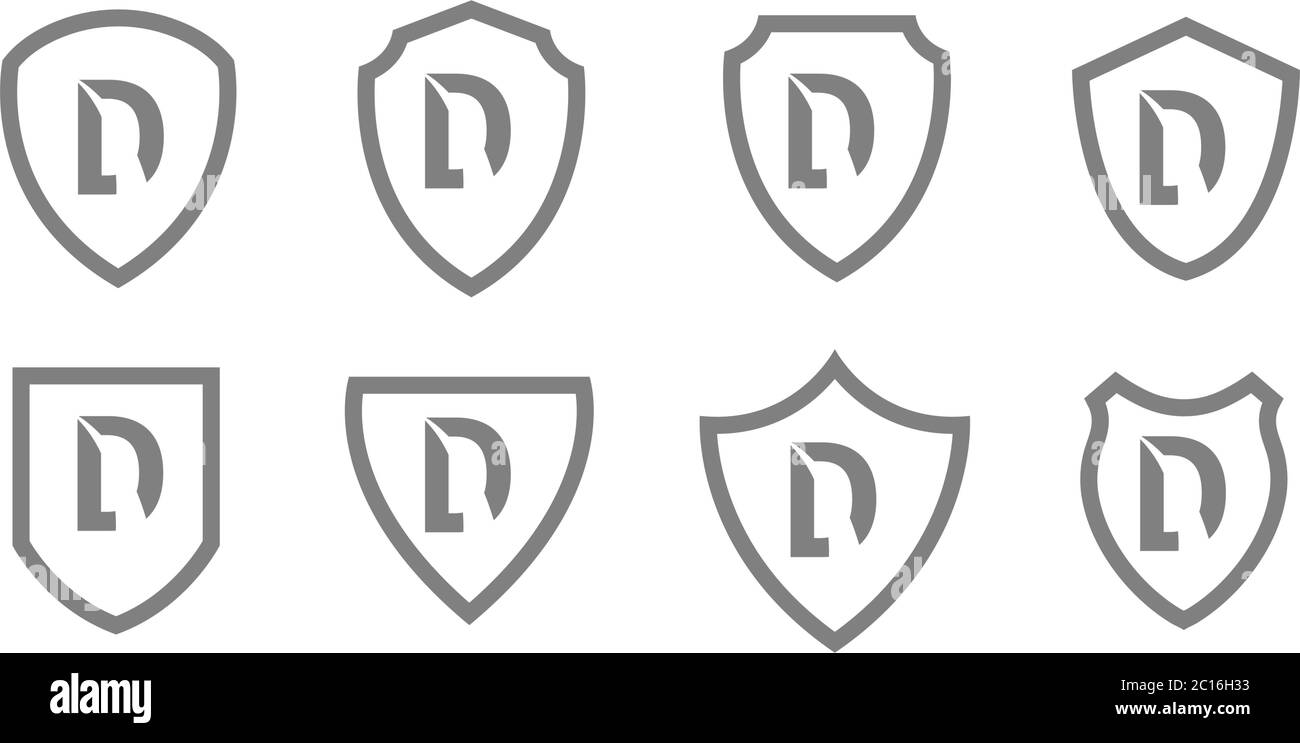 letter D on the shield logo icon template Stock Vector Image & Art - Alamy