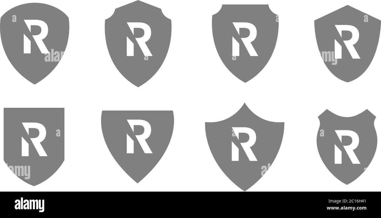letter R on the shield logo icon template Stock Vector Image & Art - Alamy
