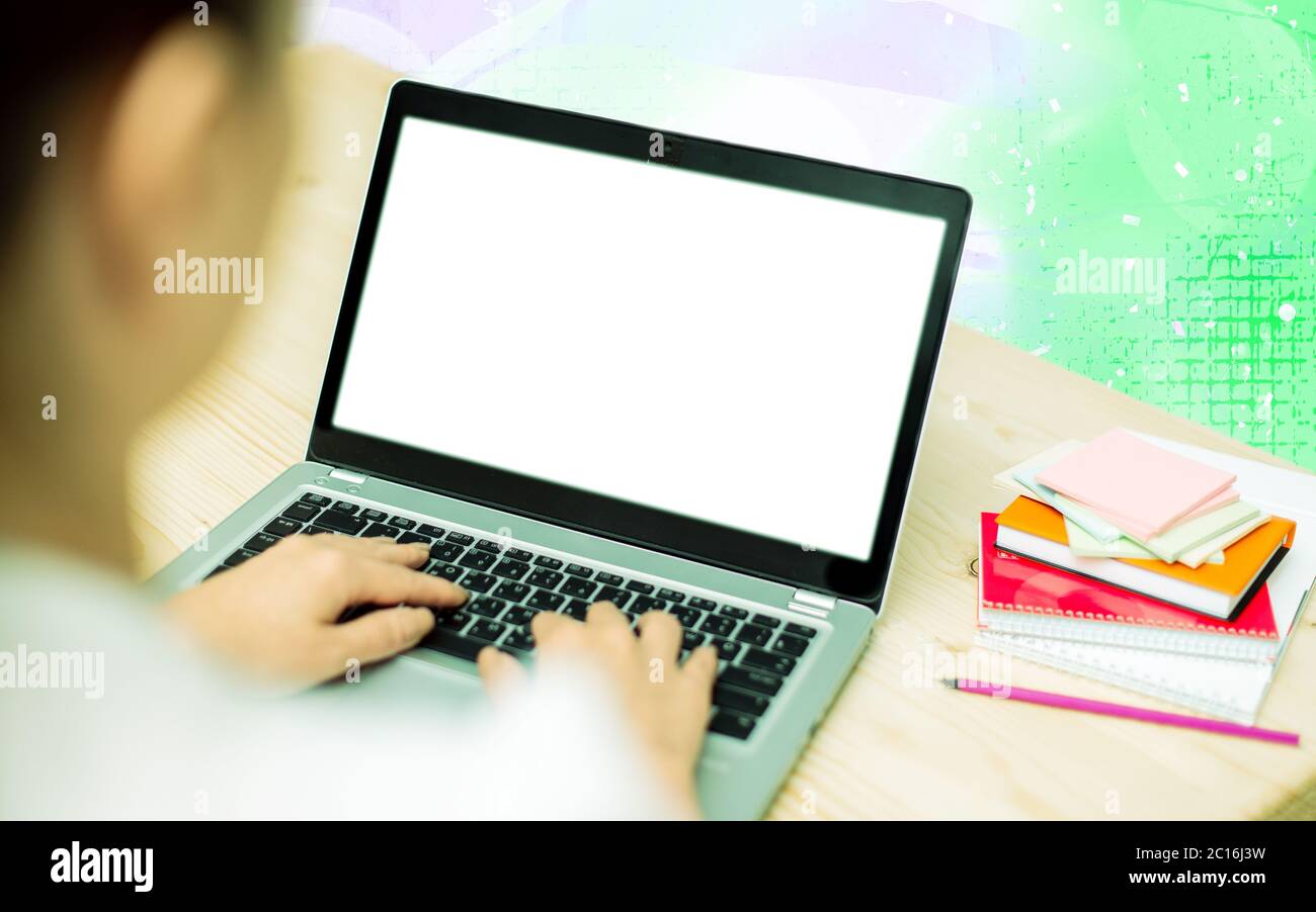 Modern Gadgets With White Display Screen Under Colorful Bokeh ...